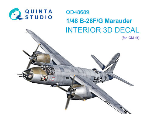 Quinta Studio QD48689 Martin B-26 F/G Marauder - 3D-Printed & Coloured Interior (for ICM Kits)