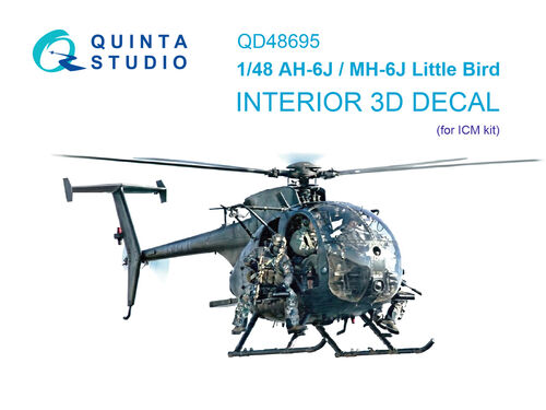 Quinta Studio QD48695 AH-6J / MH-6J Little Bird - 3D-Printed & Coloured Interior (for ICM Kits)