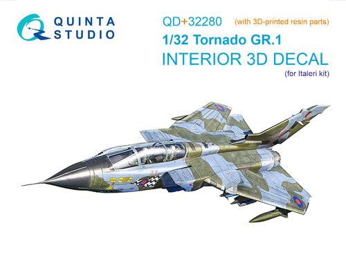 Quinta Studio QD+32280 PANAVIA Tornado Gr.1 - 3D-Printed & Coloured Interior with 3D-printed Parts (for Italeri Kits)