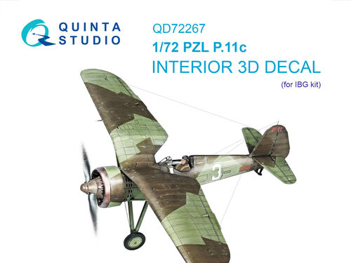 Quinta Studio QD72267 PZL P.11c - 3D-Printed & Coloured Interior (for IBG Kits)