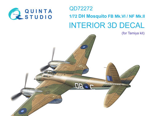 NEW! Quinta Studio QD72272 de Havilland Mosquito FB Mk.VI / NF Mk.II - 3D-Printed & Coloured Interior (for Tamiya Kits)