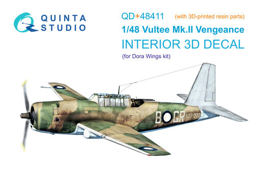 Quinta Studio QD+48411 Vultee Mk.II Vengeance - 3D-Printed & Coloured Interior with 3D-printed Parts (for Dora Wings Kits)