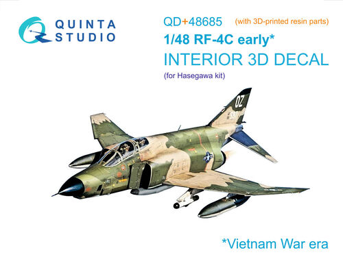 Quinta Studio QD+48685 McDonnell Douglas RF-4 C Phantom II (early) - 3D-Printed & Coloured Interior with 3D-printed Parts (for Hasegawa Kits)