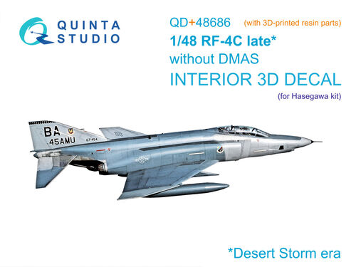 Quinta Studio QD+48686 McDonnell Douglas RF-4 C Phantom II (late without DMAS) - 3D-Printed & Coloured Interior with 3D-printed Parts (for Hasegawa Kits)