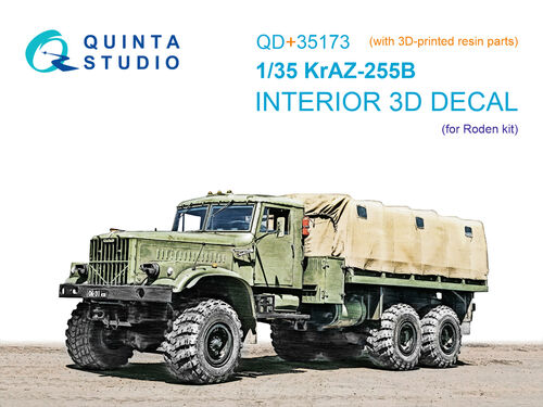 Quinta Studio QD+35173 KrAZ-255B - 3D-Printed & Coloured Interior with 3D-printed Parts (for Roden Kits)