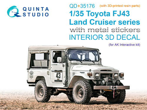 Quinta Studio QD+35176 Toyota FJ43 Land Cruiser series - 3D-Printed & Coloured Interior with 3D-printed Parts (for AK Interactive Kits)