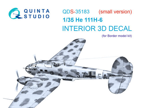 Quinta Studio QDS35183 Heinkel He-111 H-6 - 3D-Printed & Coloured Interior (Small Version / for Border Model Kits)