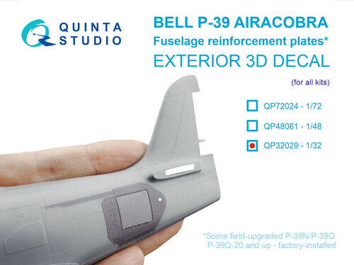 Quinta Studio QP32029 Bell P-39 Airacobra - Fuselage Reinforcement Plates (for All Kits)