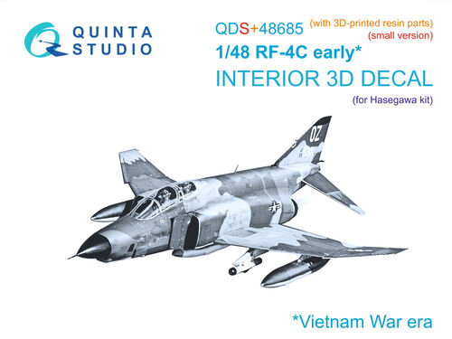 Quinta Studio QDS+48685 McDonnell Douglas RF-4 C Phantom II (early) - 3D-Printed & Coloured Interior with 3D-Printed Parts (Small Version / for Hasegawa Kits)