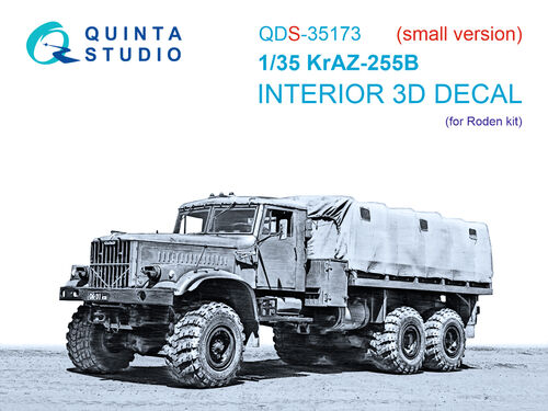 Quinta Studio QDS35173 KrAZ-255B - 3D-Printed & Coloured Interior (Small Version / for Roden Kits)