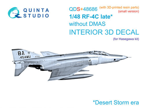 Quinta Studio QDS+48686 McDonnell Douglas RF-4 C Phantom II (late without DMAS) - 3D-Printed & Coloured Interior with 3D-Printed Parts (Small Version / for Hasegawa Kits)
