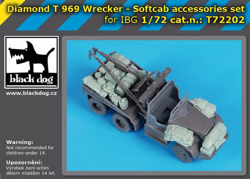 NEW! Black Dog T72202 Diamond T 969 Wrecker Softcab - Accessories Set (for IBG Kits)