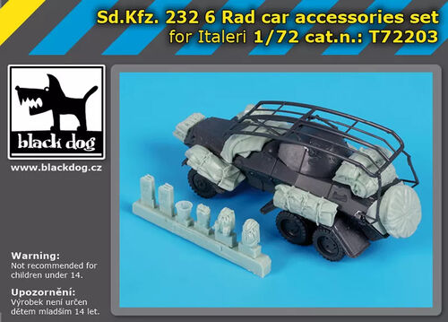 NEW! Black Dog T72203 Sd.Kfz. 232 (6 Rad)- Accessories Set (for Italeri Kits)