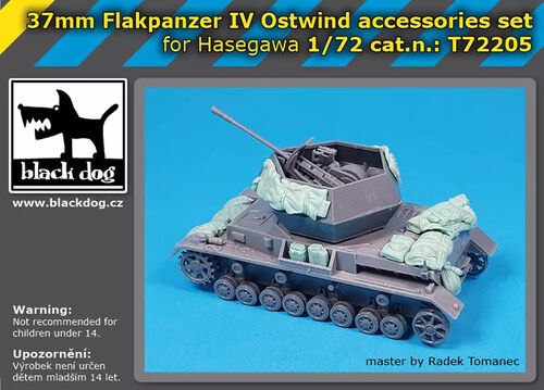 Black Dog T72205 German 37 mm Flakpanzer IV Ostwind - Accessories Set (for Hasegawa Kits)