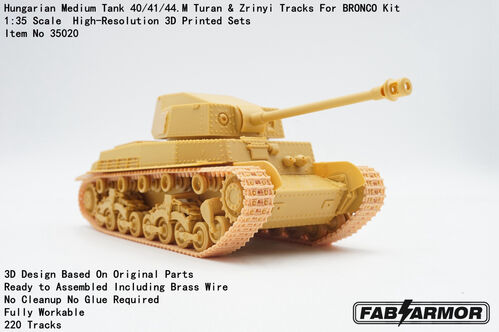Fab Scale Fa35020 Hungarian Medium Tank 40/41/43/44.M Turan & Zrinyi - Tracks Set (for Bronco Kits / 3D-Printed)