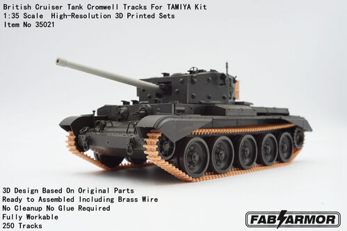 Fab Scale Fa35021 British Cruiser Tank Cromwell - Tracks Set (for Tamiya Kits / 3D-Printed)
