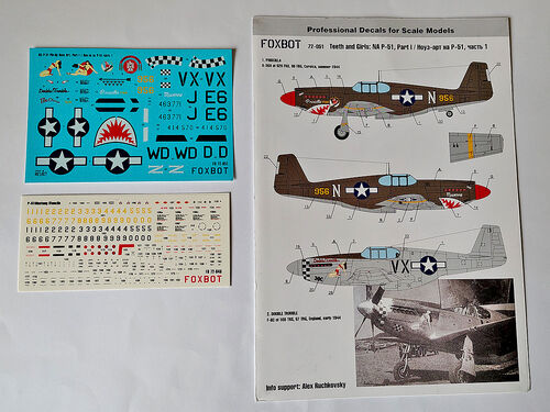 FOXBOT 72-051 North American P-51 Mustang - Nose Art Part No.1 and Stencils