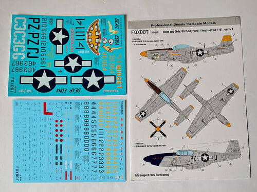 FOXBOT 32-015A North American P-51 Mustang - Nose Art Part No.1 and Stencils