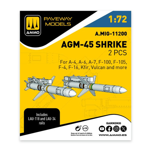 AMMO of Mig Jimenez 11200 AGM-45 Shrike (2 pcs / 3D-Printed)