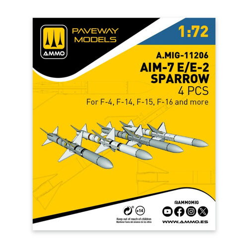 AMMO of Mig Jimenez 11206 AIM-7 E/E2 Sparrow (4 pcs / 3D-Printed)