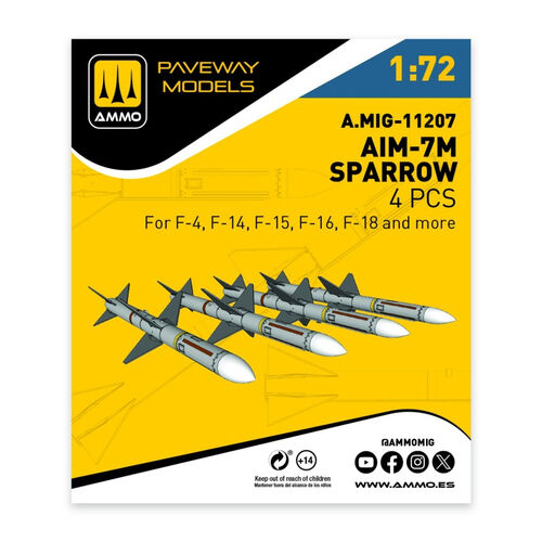 AMMO of Mig Jimenez 11207 AIM-7 M Sparrow (4 pcs / 3D-Printed)
