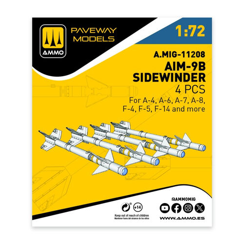 AMMO of Mig Jimenez 11208 AIM-9 B Sidewinder (4 pcs / 3D-Printed)