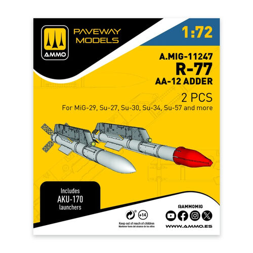 AMMO of Mig Jimenez 11247 R-77 - AA-12 Adder (2 pcs / 3D-Printed)