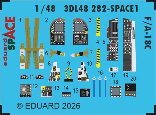 Eduard 3DL48282 McDonnell Douglas F/A-18 C Hornet - Space Set (for Eduard / Kinetic Kits)