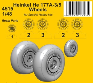 CMK K4515 Heinkel He 177 A-3 / A-5 - Wheels Set (for Special Hobby Kits)