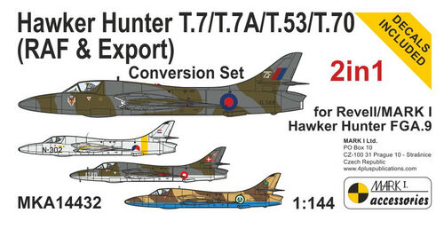 NEW! Mark I Models A14432 Hawker Hunter T.7 / T.7A / T.53 / T.70 RAF & Export - Conversion 2 in 1 Set (for Mark I Models and Revell Kits)