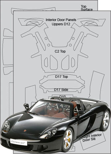 NEW! Scalemotorsport 7018 Porsche Carrera GT - Carbon Template (for Tamiya 24275 Kit)