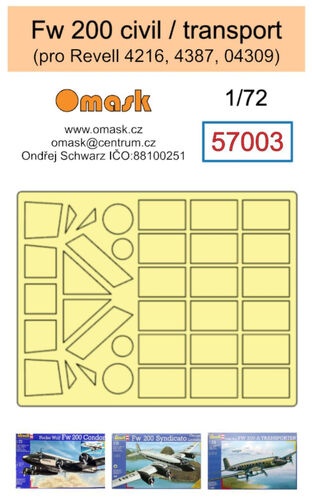 Omask 57003 Focke-Wulf Fw 200 Civil and Transport version Masks (for Revell kits)