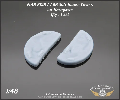 Flying Leathernecks 48-8018 McDonnell Douglas AV-8B Harrier - Soft Intake Covers (for Hasegawa kits) - 3D-Printed (1 pc)