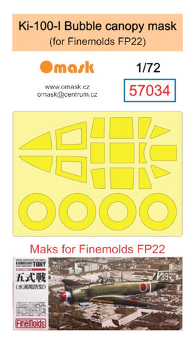 Omask 57034 Ki-100-I Bubble Canopy Mask (For Finemolds FP22)