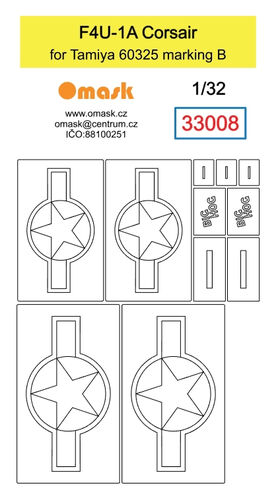 Omask 33008 F4U-1A Corsair Mask (For Tamiya 60325 Marking B)