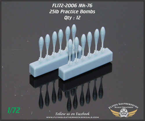 Flying Leathernecks 172-2006 Mark 76 - 25lb Practice Bombs (3D-printed)