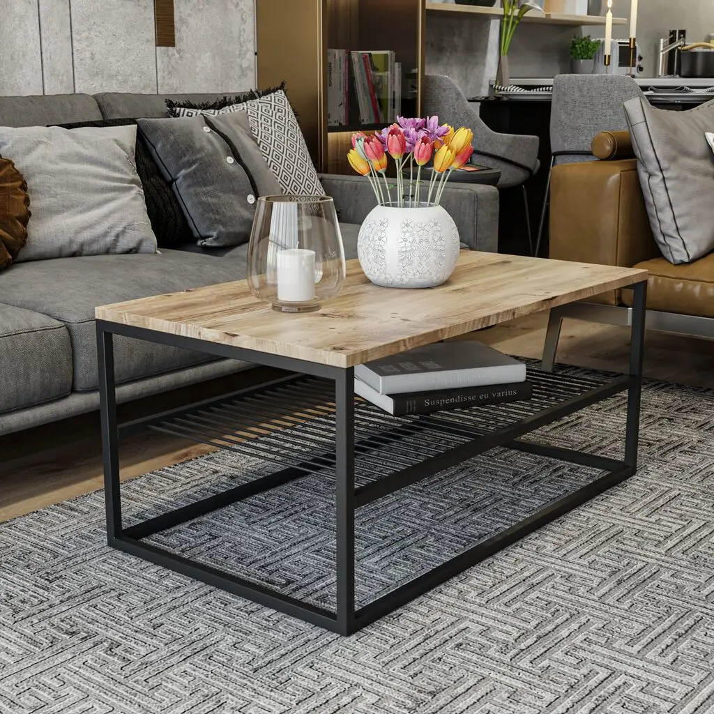 Hanah Home Klub sto Asude 95x43x55cm Hrast-Crni