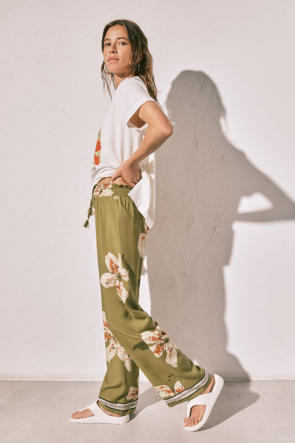 Lange Hose mit Blumenprint
