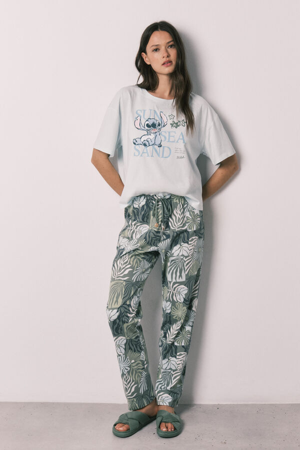 Kurzärmeliger Pyjama mit Stitch-Print