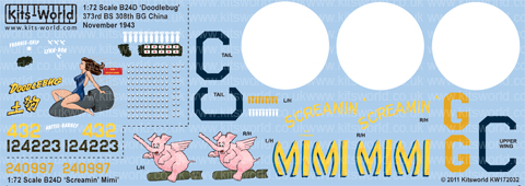 Kits World 172032 Consolidated B-24 D Liberator ('Doodlebug' and 'Screamin Mimi')
