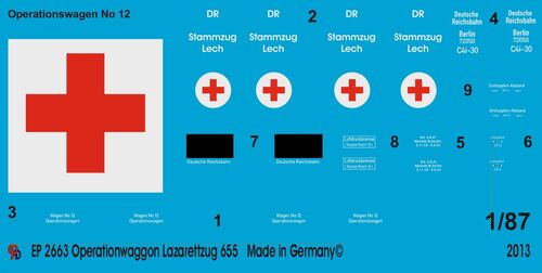 Peddinghaus-Decals 2663 Operation Wagon Of The Ambulance Train 655, White Label