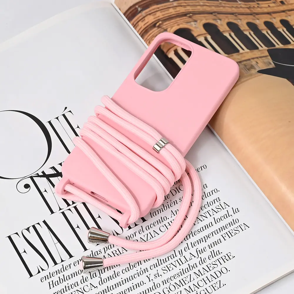 Maska za Samsung Galaxy S25 Crossbody roze
