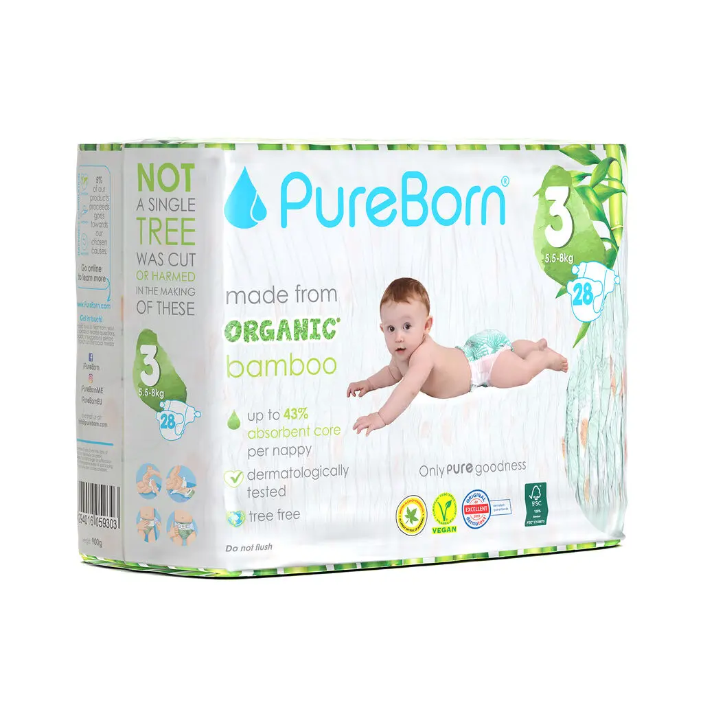 PureBorn Pelene 3, 5,5-8 kg, 28 komada