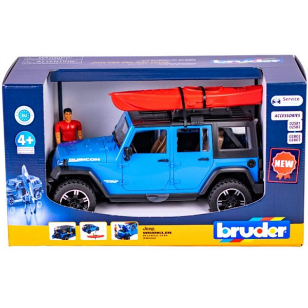 Bruder Jeep Wrangler Rubicon Unlimited sa kajakom i figurom 025298