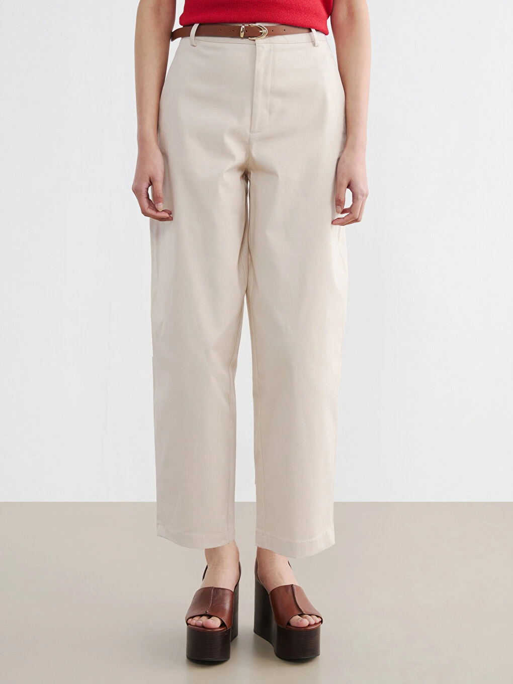 LCW Vision Ženske Pantalone Od Gabardina Sa Kaišem