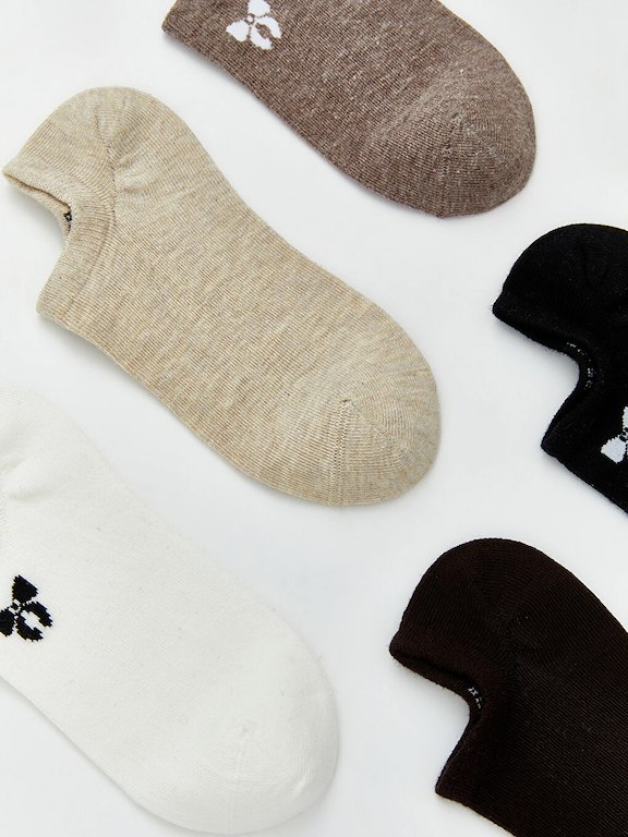 LCW DREAM Ženske Sneaker Čarape Sa Mašnicama, Pakovanje Od 5 Komada