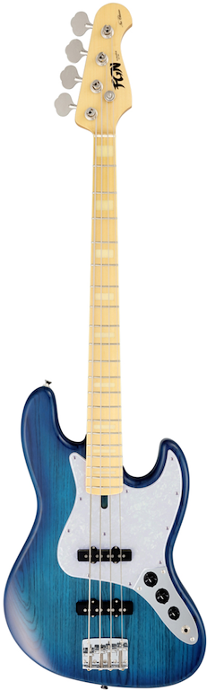 FGN Fujigen NJB100MBAH Neo Classic Jazz Bass See-Thru Blue Burst bas gitara