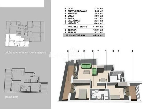 Odličan 2.5 u novogradnji kod Cvetkove pijace ID#8051
