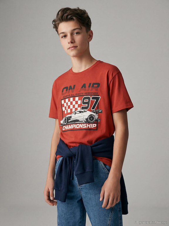 LCW Kids Majica Za Dečake Sa Okruglim Izrezom I Printom