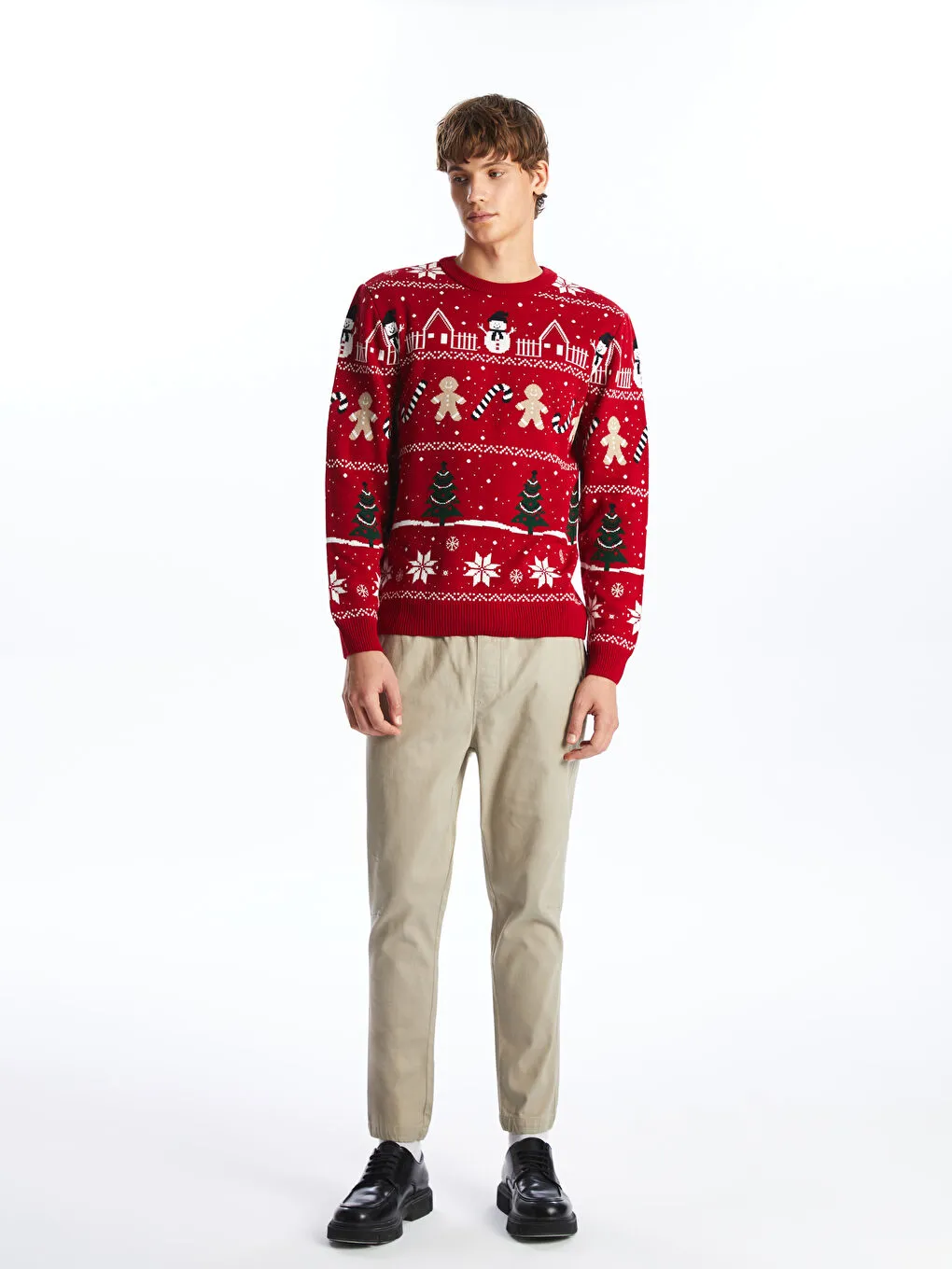 XSIDE Džemper Sa Okruglim Izrezom, Dugim Rukavima I Božićnom Tematikom Za Muškarce Od Trikotaže